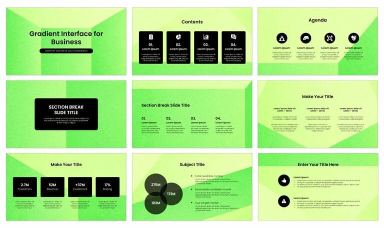Gradient Interface for Business Google Slides PowerPoint Template