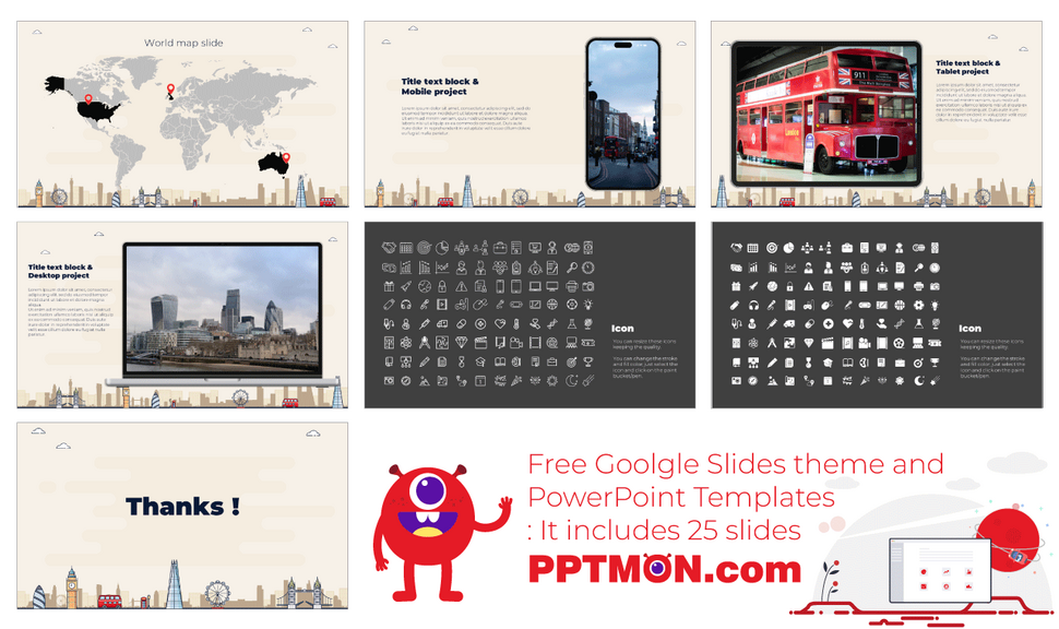 London Tour Guide Google Slides Theme PowerPoint Template