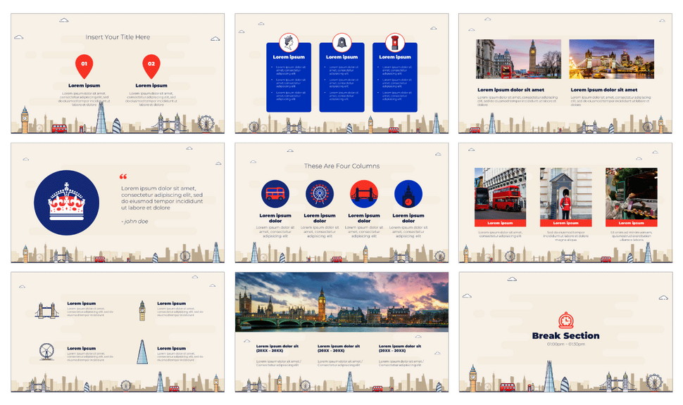 London Tour Guide Google Slides Theme PowerPoint Template