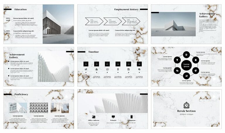 Marble Portfolio Free Google Slides Themes PowerPoint Templates