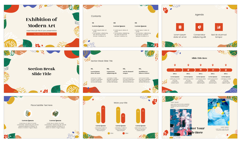 Exhibition of Modern Art Free Google Slides PowerPoint Templates