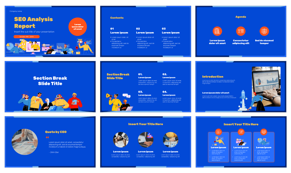 SEO Analysis Report Google Slides Theme PowerPoint Template