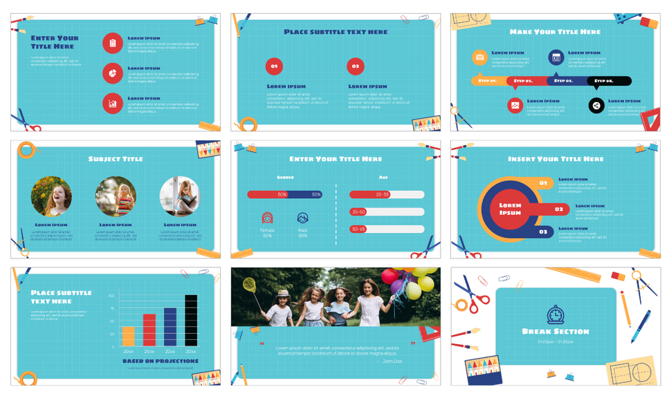 School Project Free Google Slides Theme PowerPoint Template
