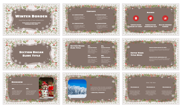 Winter Border Free Google Slides Themes PowerPoint Templates
