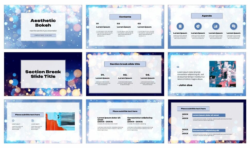 Aesthetic Bokeh Free Google Slides Theme PowerPoint Template