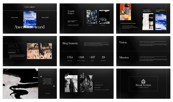 Black White Product Portfolio Google Slides PowerPoint Templates