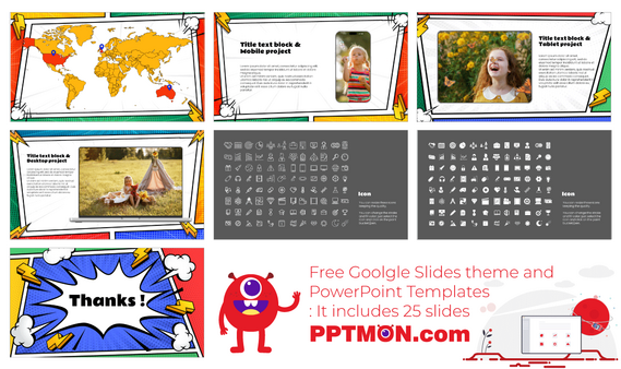 Comic Art Styles Free Google Slides Theme PowerPoint Template