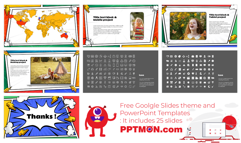 Comic Art Styles Free Google Slides Theme PowerPoint Template