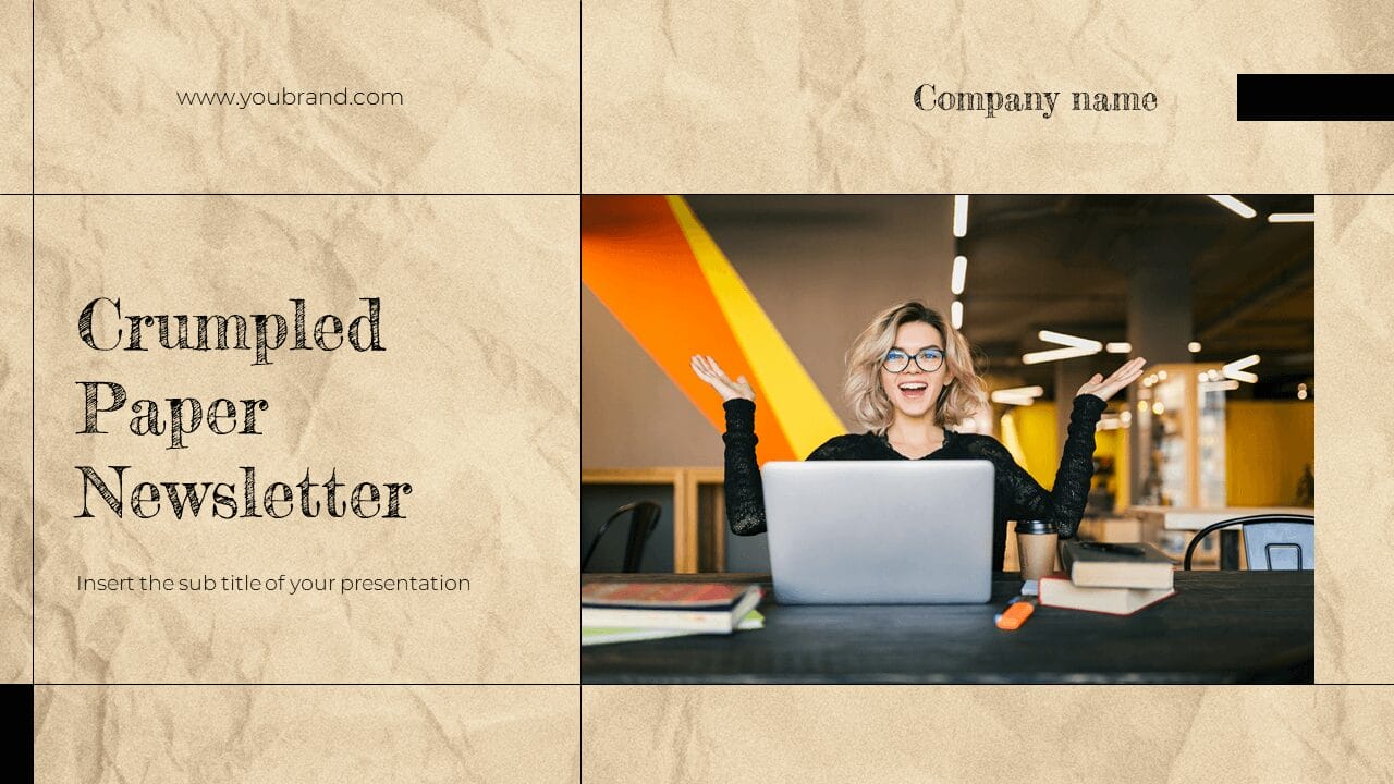 Crumpled Paper Newsletter Google Slides PowerPoint Templates