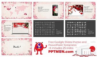 Happy Valentine's Day Newsletter Google Slides PPT Template