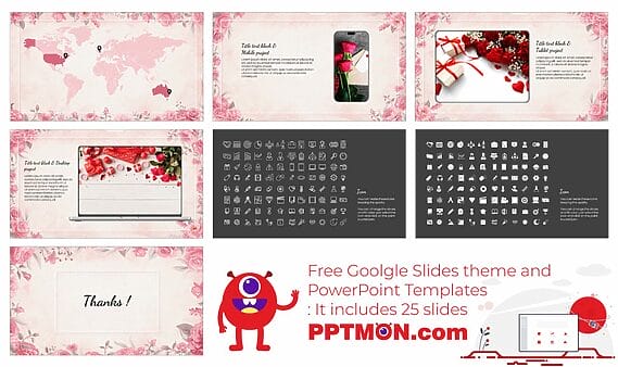 Happy Valentine's Day Newsletter Google Slides PPT Template