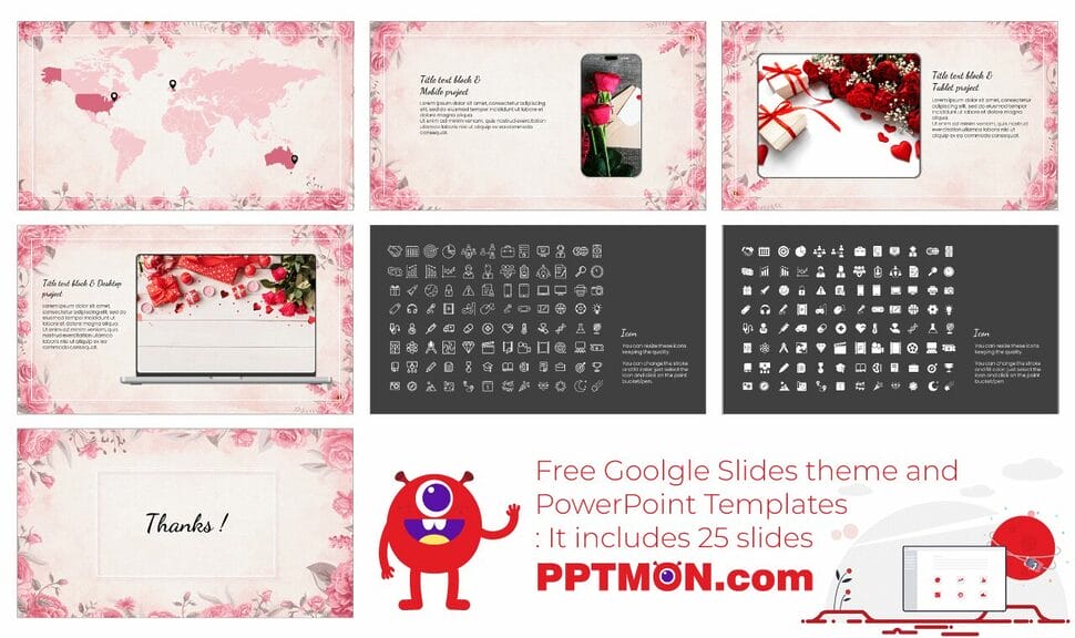 Happy Valentine's Day Newsletter Google Slides PPT Template