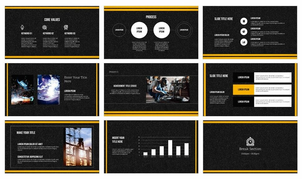 Asphalt Road Construction Google Slides PowerPoint Templates