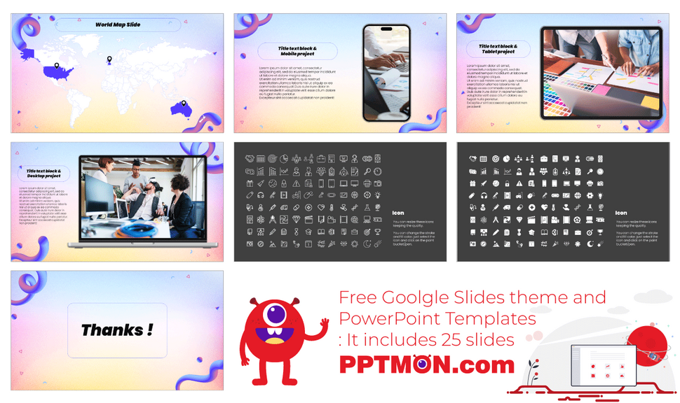 Futuristic Fluid Shapes Google Slides Theme PowerPoint Template