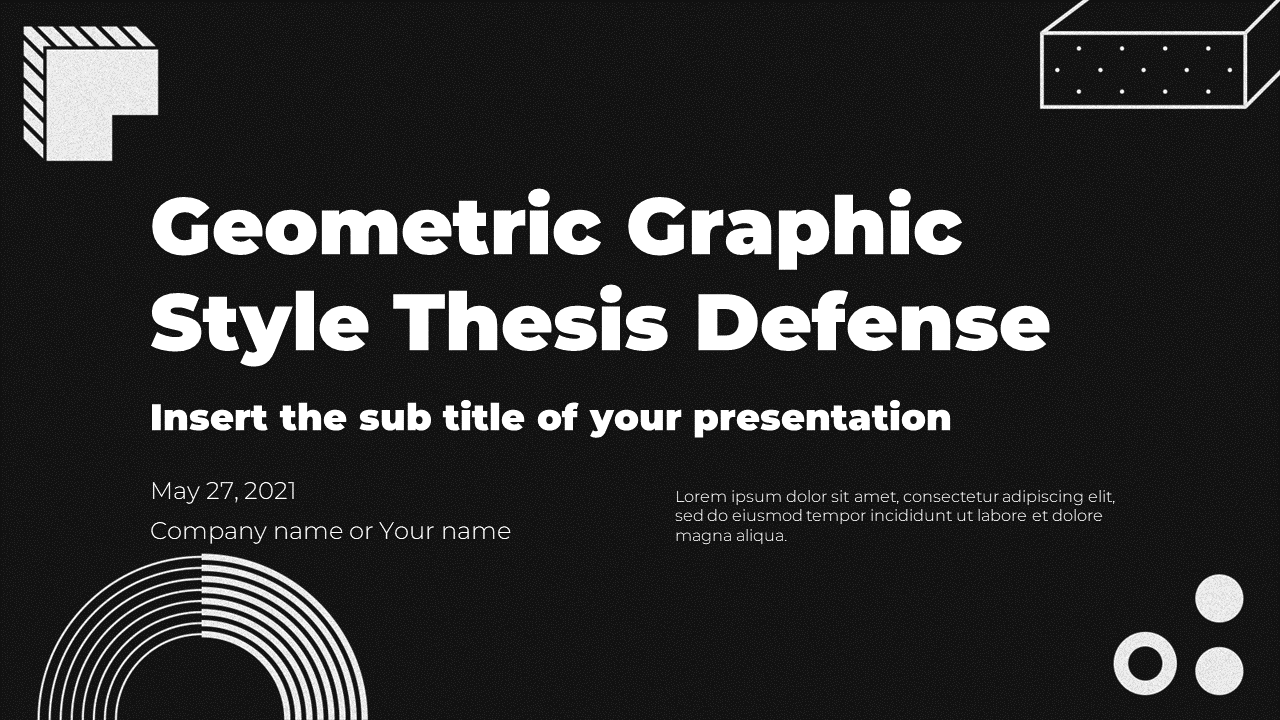 Geometric Graphic Thesis Defense Google Slides PPT Templates