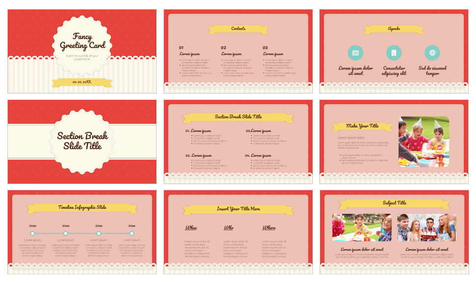 Fancy Greeting Card Google Slides Theme PowerPoint Template