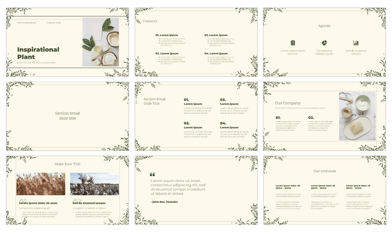 Inspirational Plant Free Google Slides Theme PowerPoint Template