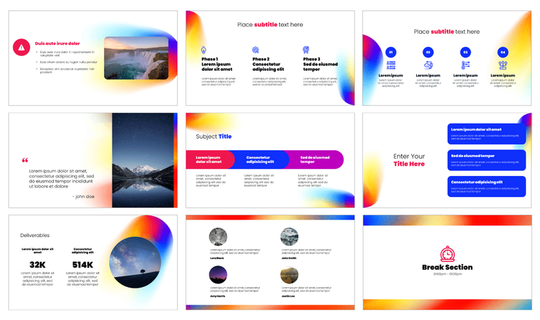 Gradient Design Thesis Google Slides Theme PowerPoint Template