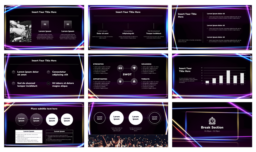 Neon Light Sign Free Google Slides Theme PowerPoint Template