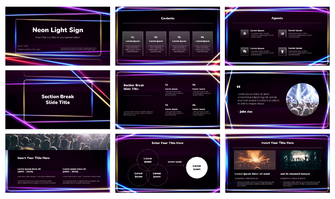 Neon Light Sign Free Google Slides Theme PowerPoint Template