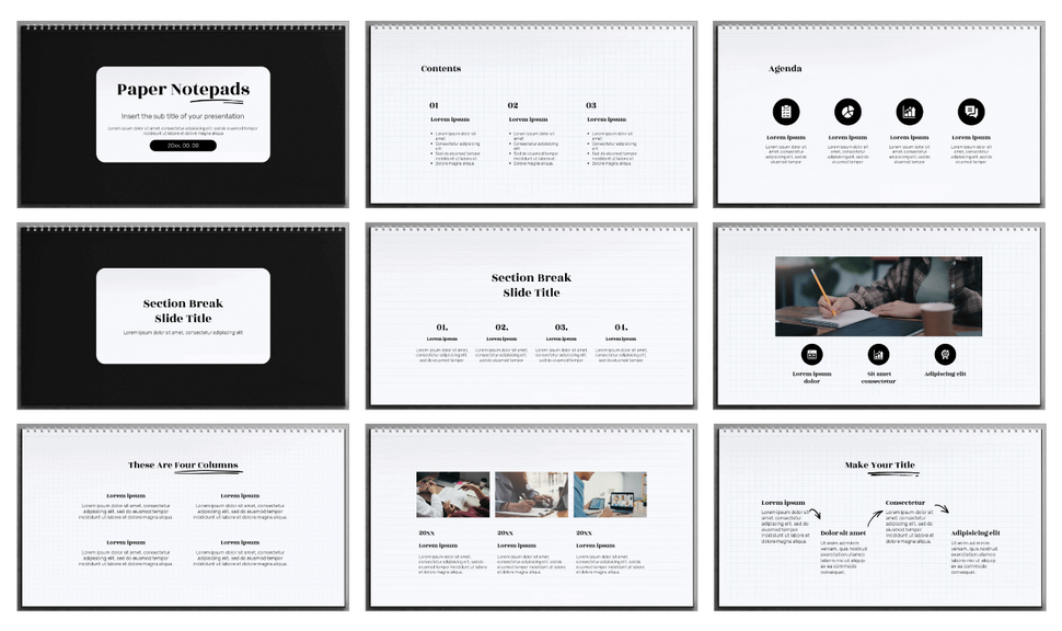 Paper Notepads Free Google Slides Theme PowerPoint Template