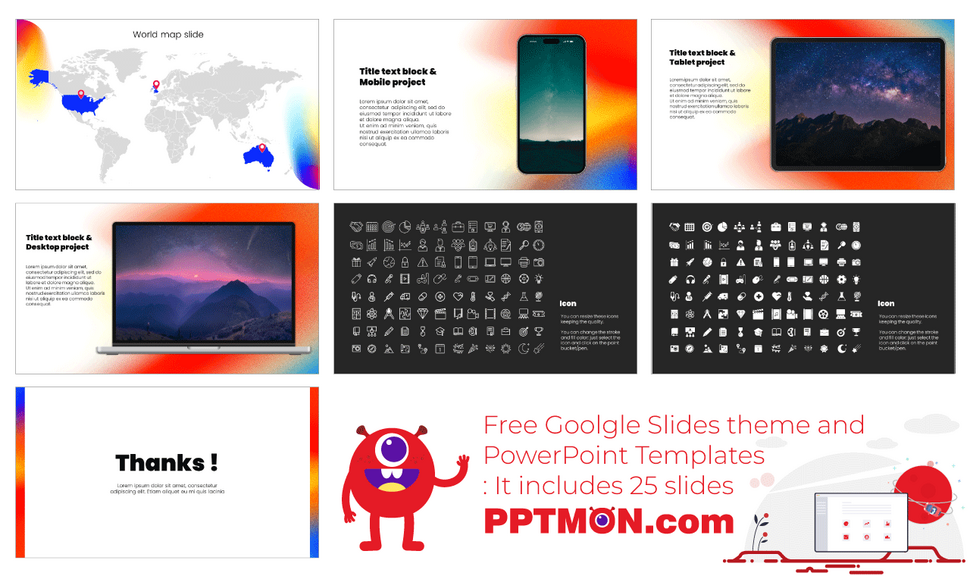 Gradient Design Thesis Google Slides Theme PowerPoint Template