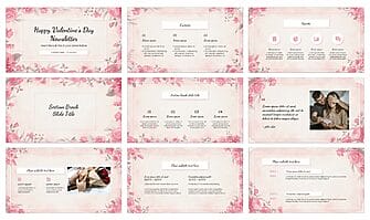 Happy Valentine's Day Newsletter Google Slides PPT Template