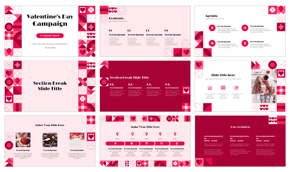 Valentine's Day Campaign Google Slides PowerPoint Template