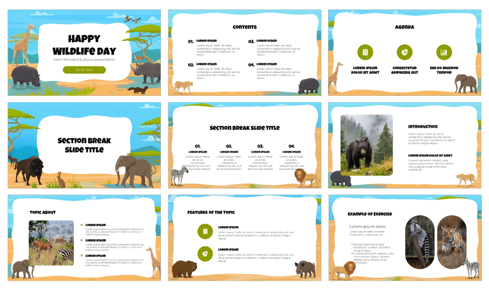 Happy Wildlife Day Google Slides Themes PowerPoint Templates