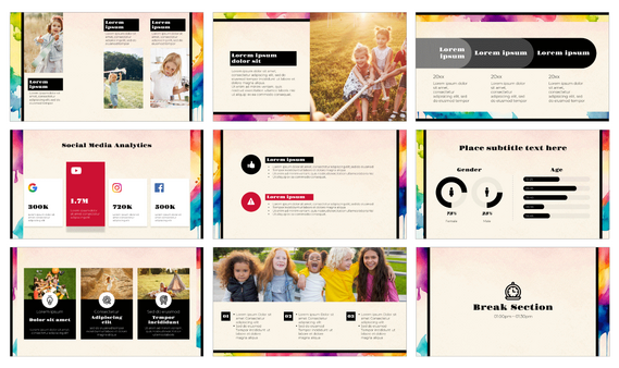 Colorful Watercolor Workshop Google Slides PowerPoint Templates