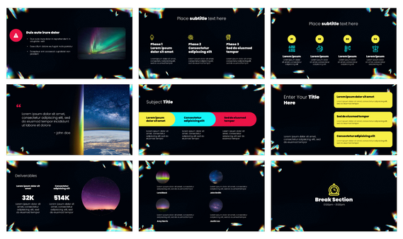 Glowing Spectrum Glare Free Google Slides PowerPoint Templates