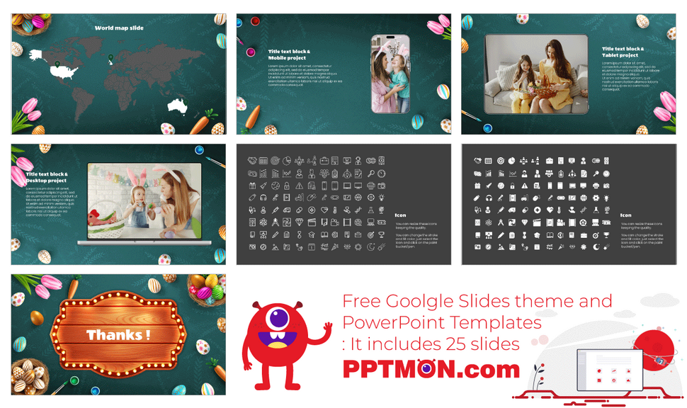 Easter Egg Workshop Google Slides Theme PowerPoint Template