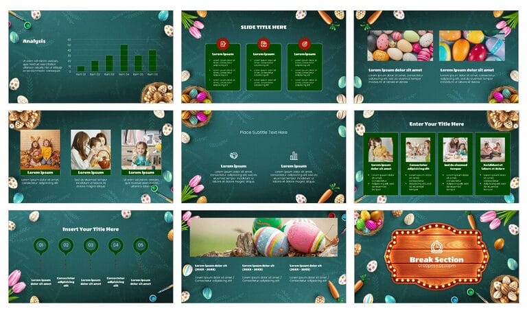 Easter Egg Workshop Google Slides Theme PowerPoint Template