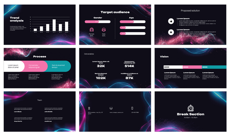 Futuristic Engineering Center Google Slides PowerPoint Templates