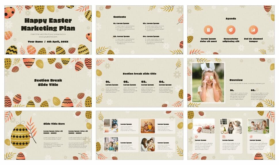 Happy Easter Marketing Plan Google Slides PowerPoint Template