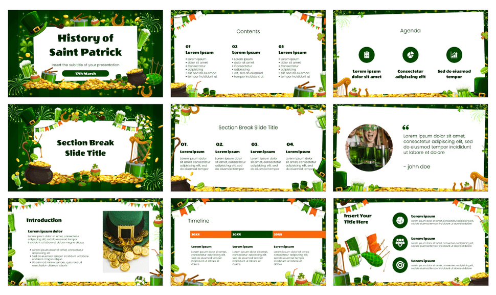 History of Saint Patrick Google Slides Theme PowerPoint Template