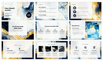 Blue Liquid Marble Google Slides Themes PowerPoint Templates