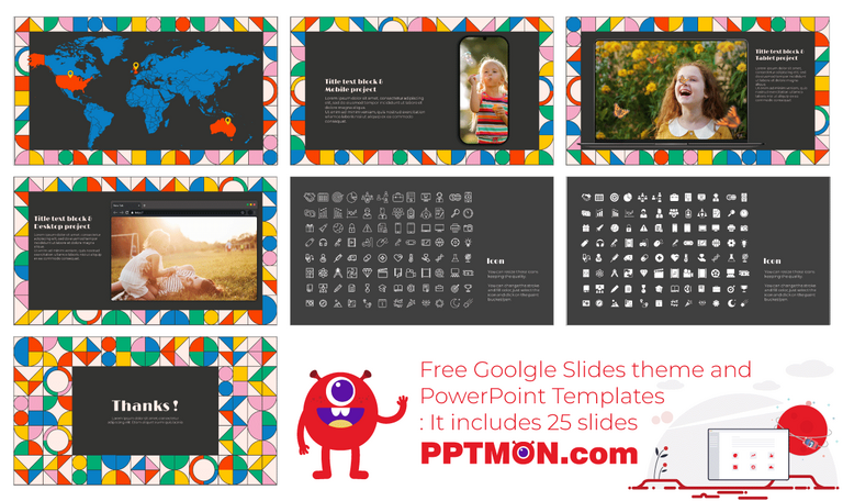 Mosaic Art Patterns Google Slides Theme PowerPoint Template