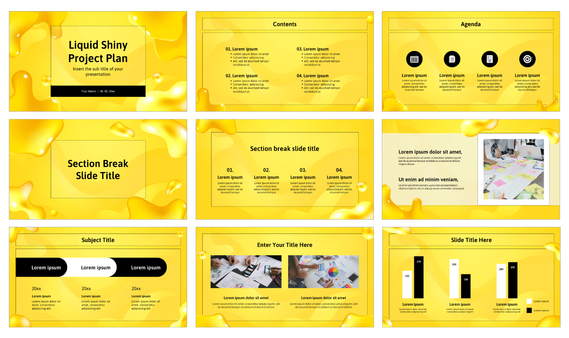 Liquid Shiny Project Plan Free Google Slides PowerPoint Template
