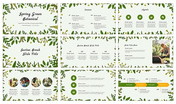 Spring Green Botanical Free Google Slides PowerPoint Templates