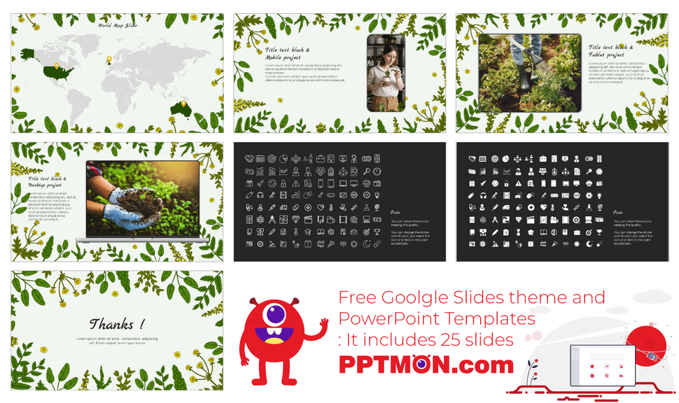 Spring Green Botanical Free Google Slides PowerPoint Templates