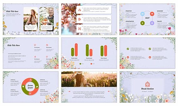 Spring Floral Decoration Free Google Slides PowerPoint Templates