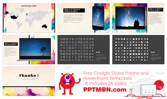 Colorful Watercolor Workshop Google Slides PowerPoint Templates