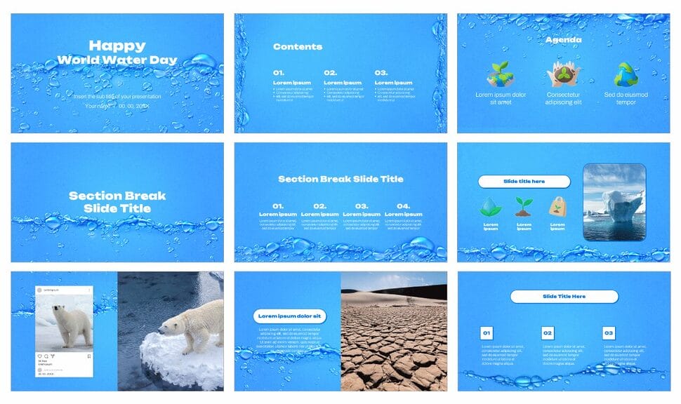 Happy World Water Day Free Google Slides PowerPoint Templates