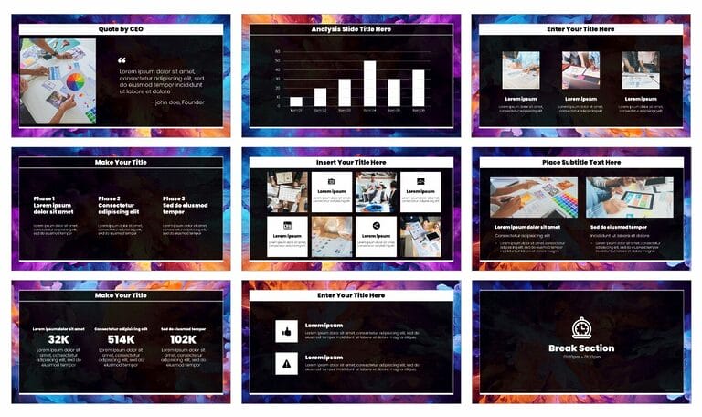 Colorful Ink Splash Google Slides Theme PowerPoint Template