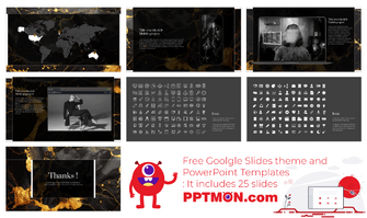Elegant Natural Black Marble Google Slides PowerPoint Templates