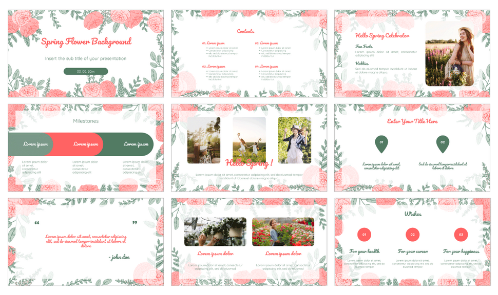 Spring Flower Background Google Slides PowerPoint Templates