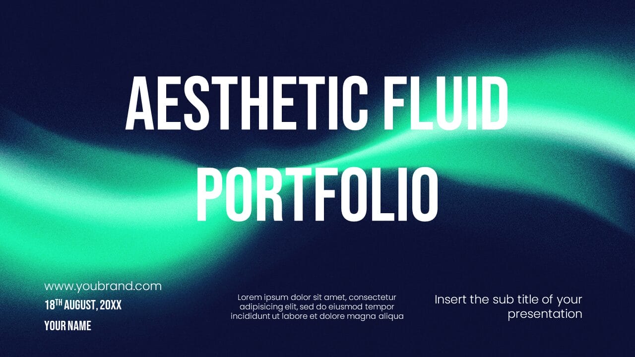 Aesthetic Fluid Portfolio Free Google Slides PowerPoint Templates