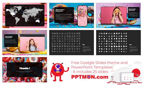 Delicious Donut Recipe Google Slides Theme PowerPoint Template