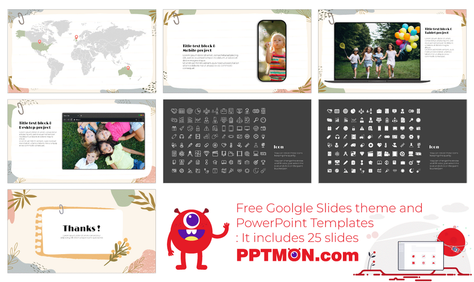 Aesthetic Sticky Notes Google Slides Theme PowerPoint Template